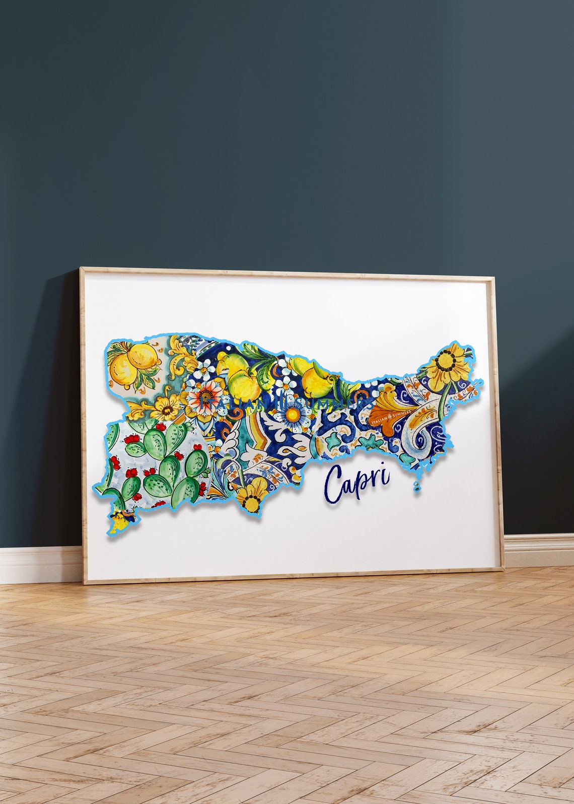 CAPRI Maiolica Poster Italy Print Majolica Tiles Capri - Etsy