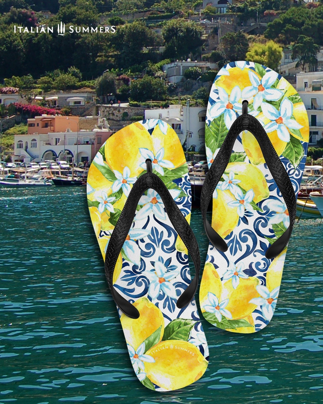 Italy Flip Flops, Italian Lemons and Tiles, Positano Lemons, Capri ...