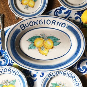 Large Ceramic Sicilian Maiolica Oval Serving Platter BUONGIORNO LIMONI ...