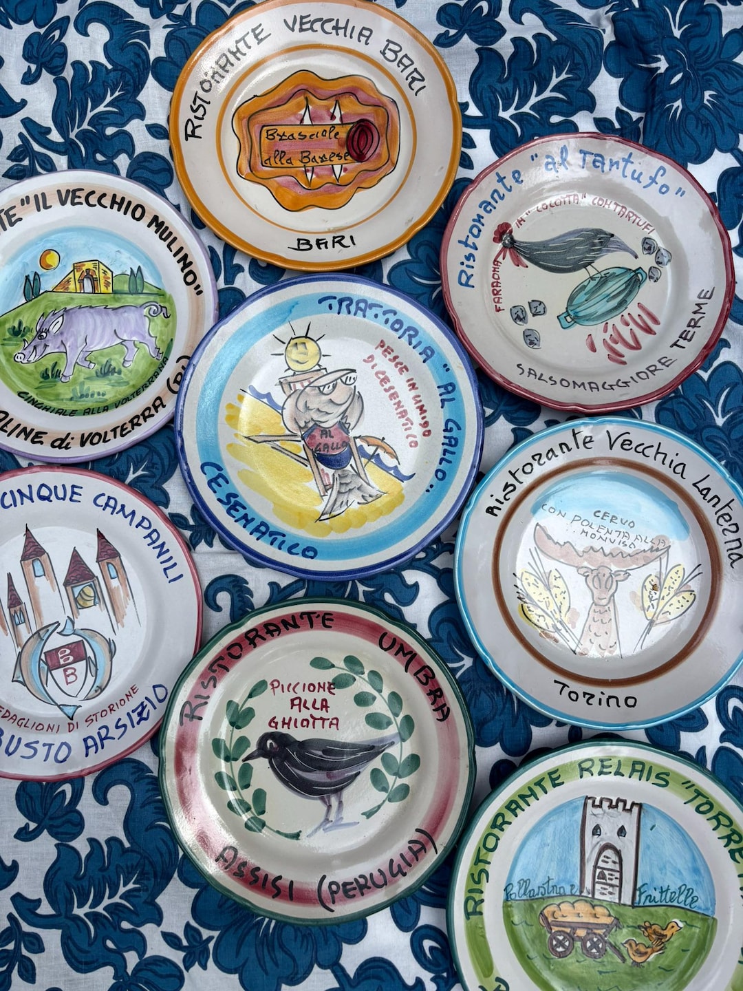 Italian Vintage Restaurant Plates, Italian Buon Ricordo Updated 09.07. ...