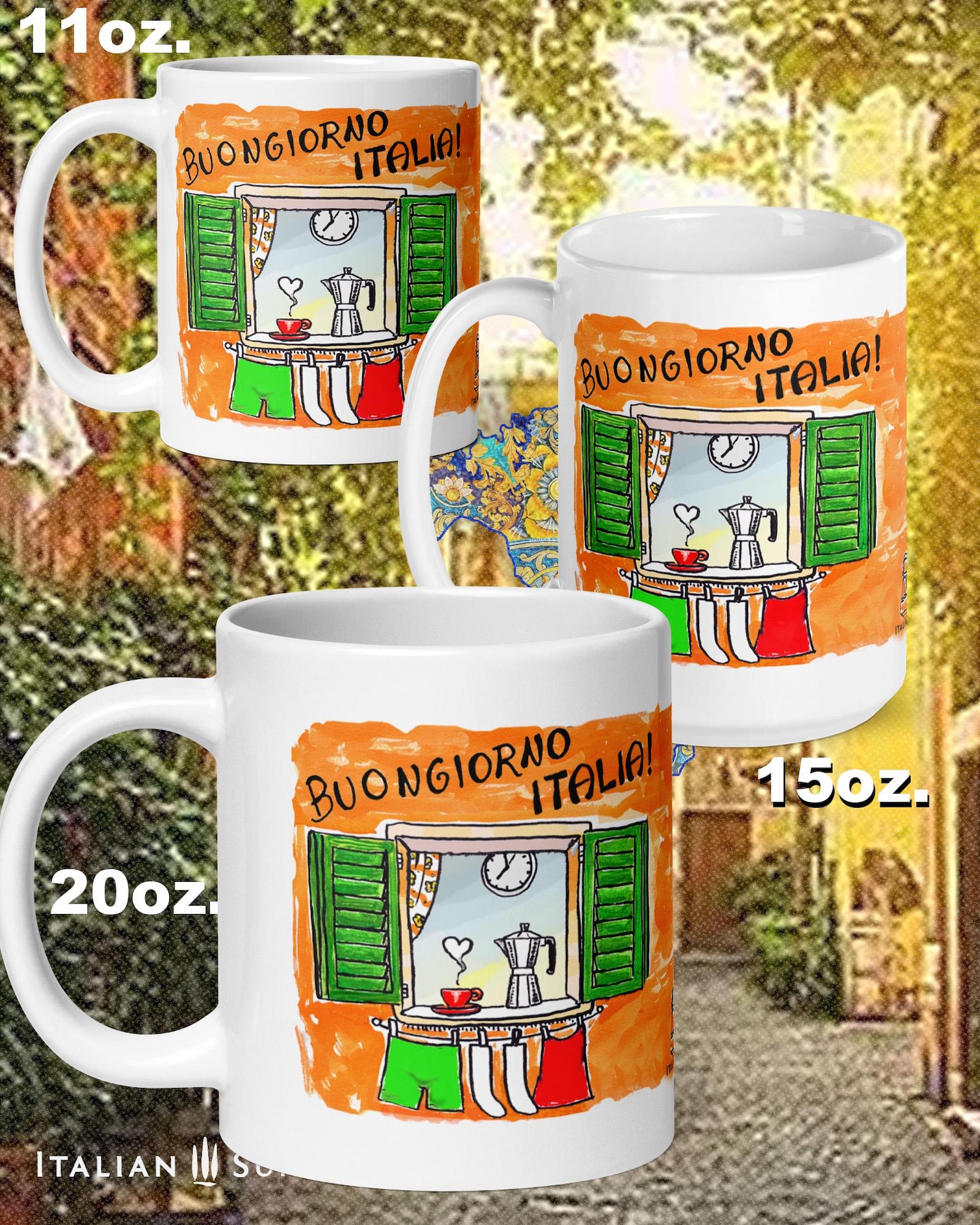 Italian Window Shutters Mug: Hand-drawn Italy Souvenir Coffee Cup - Etsy