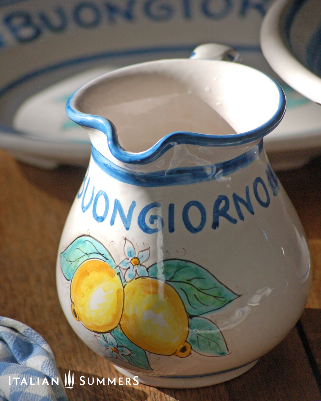 Ceramic Sicilian Maiolica Carafe BUONGIORNO LIMONI, Designed by Italian ...