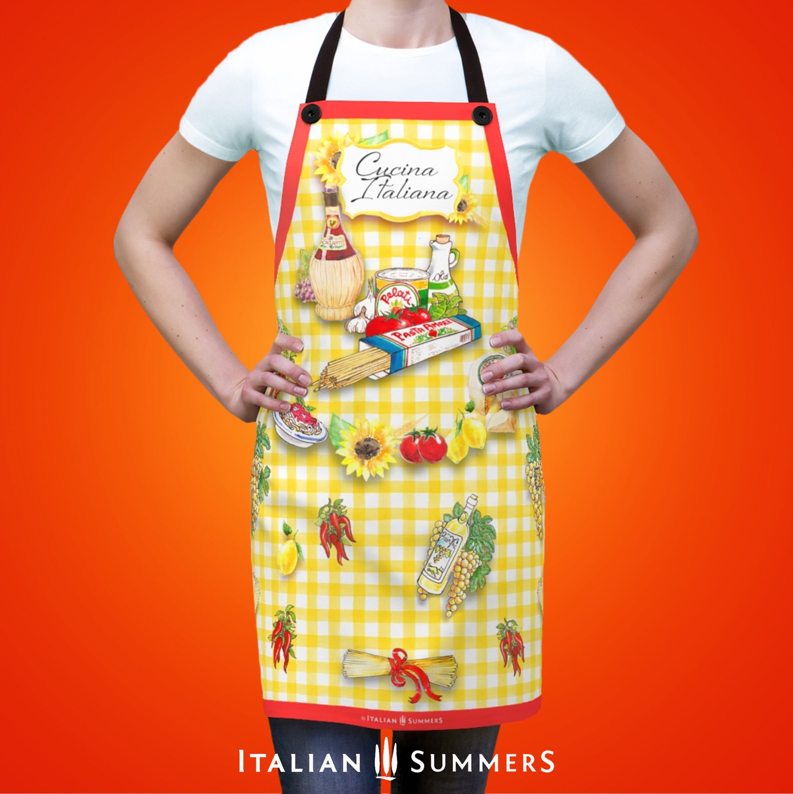 Apron CUCINA ITALIANA Italian Apron Italian Gift Italy - Etsy