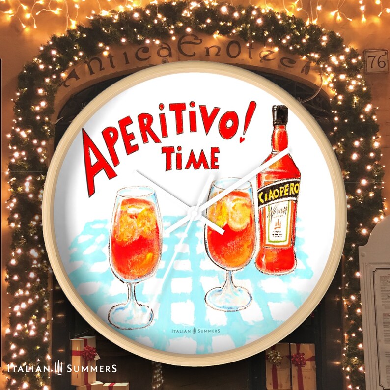 Wall Clock APERITIVO TIME Italian Wall Clock Aperol Spritz - Etsy
