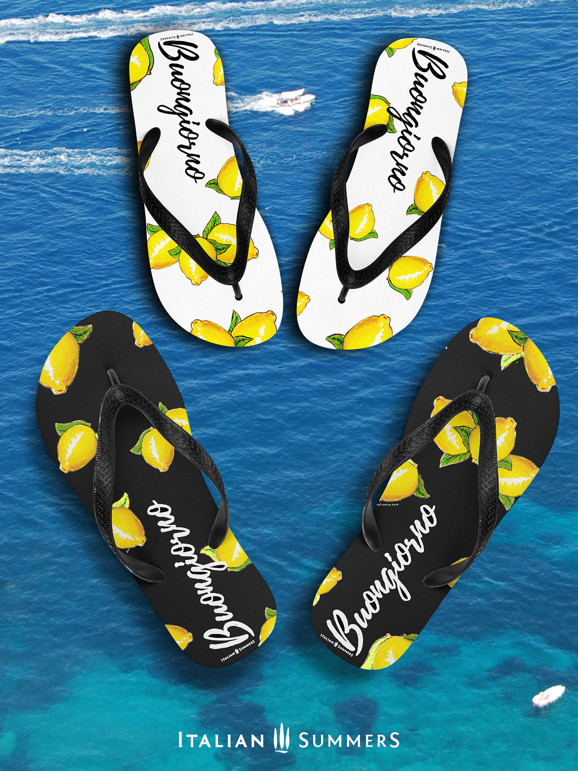 Flip Flops Buongiorno Limoni Lemon Flip Flops Buongiorno - Etsy