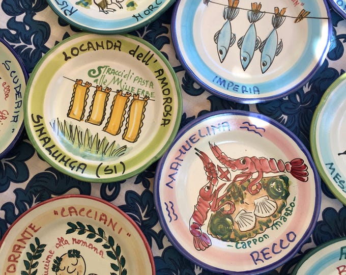 Italian Vintage Buon Ricordo, Vintage Italian Restaurant Plates ...
