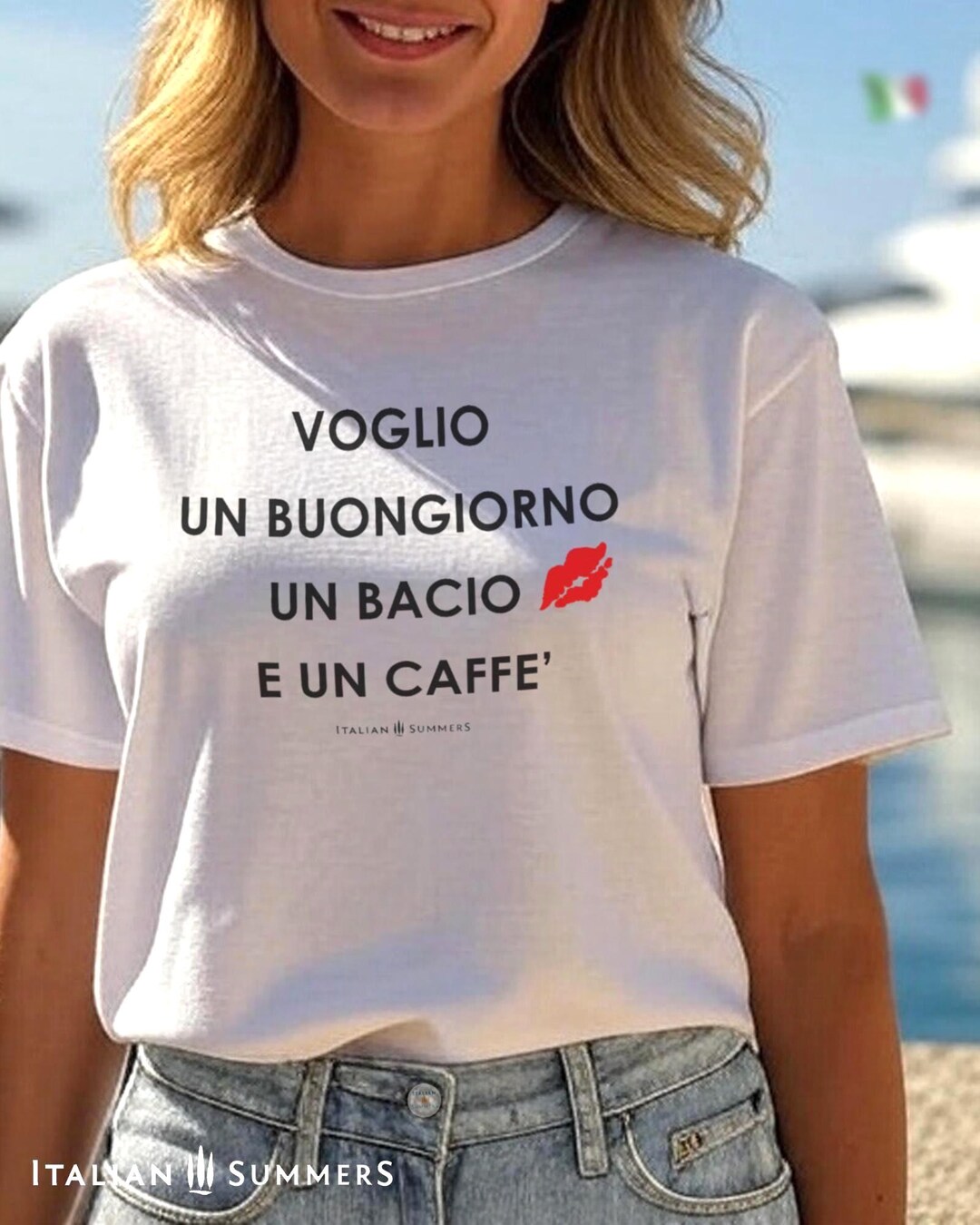 Buongiorno Bacio Caffe T-shirt, Italian Quote Tee, Italy Souvenir - Etsy