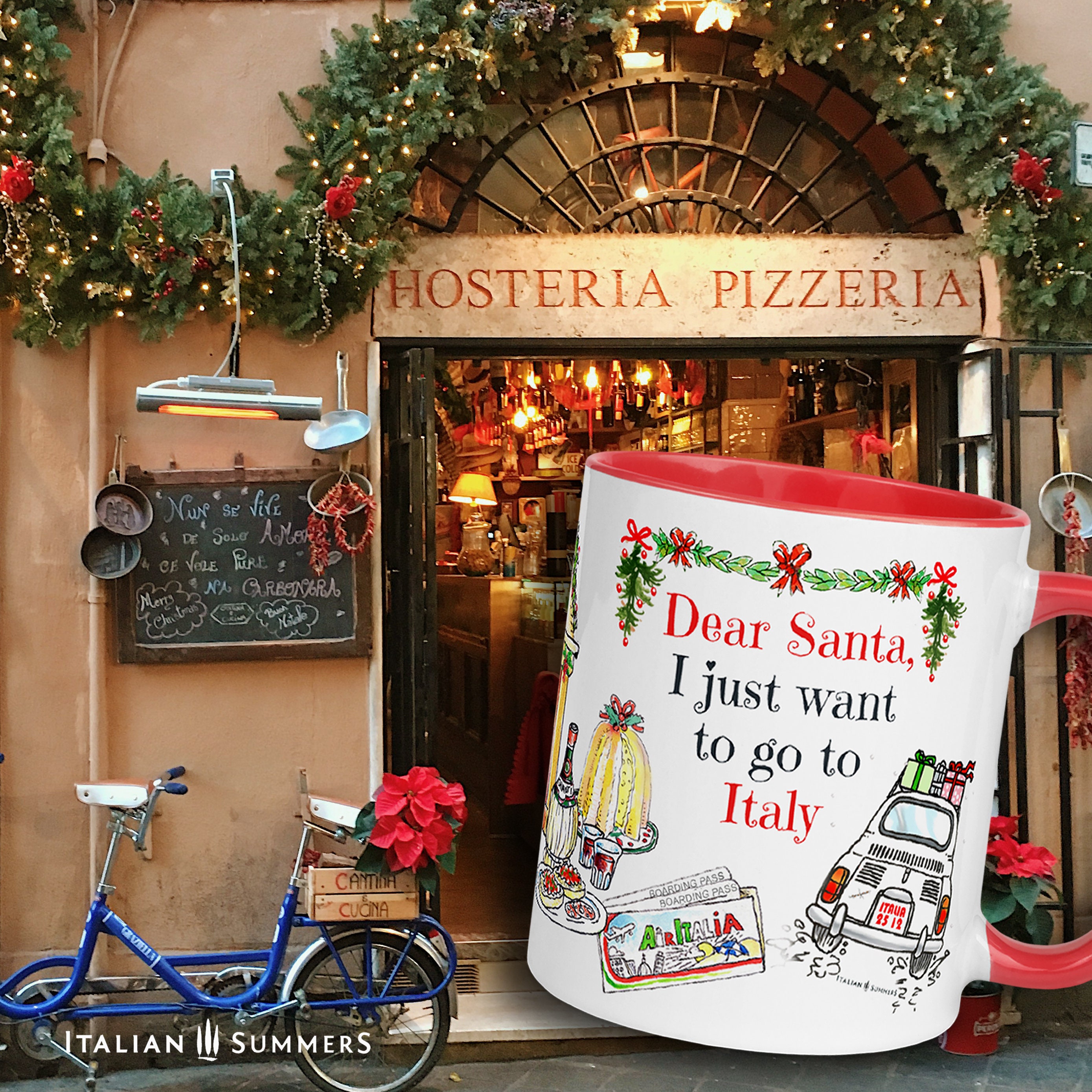 Italian Christmas Mug: Dear Santa, I Just Want to Go to Italy - Etsy