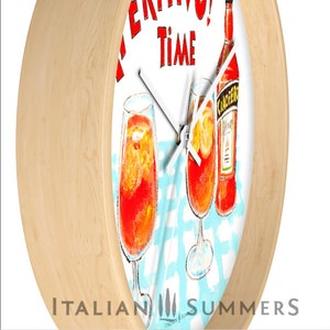 Wall Clock APERITIVO TIME, Italian Wall Clock, Aperol Spritz, Italy ...