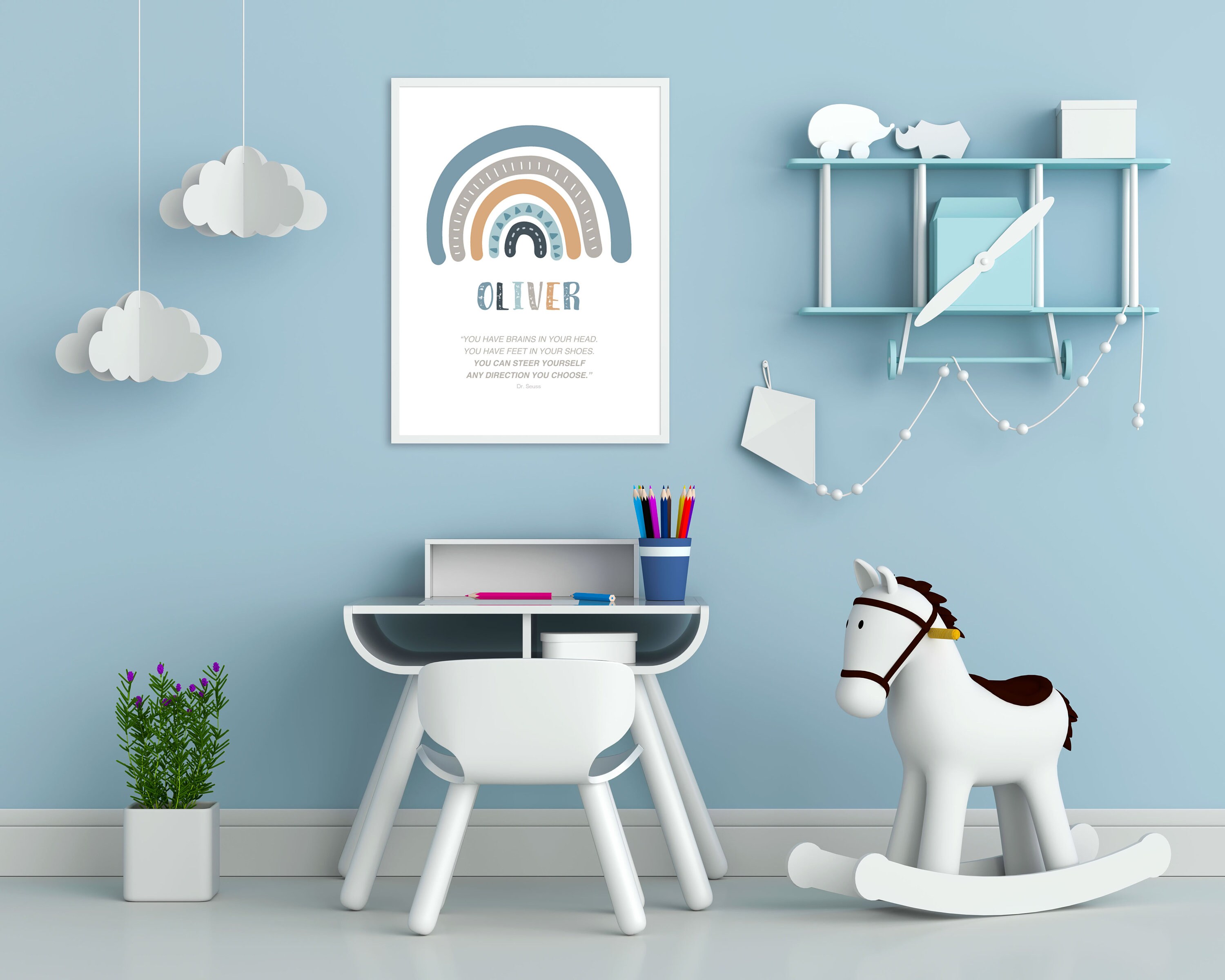 Personalized Nursery Digital Print, Rainbow Print, Personalized Kids ...