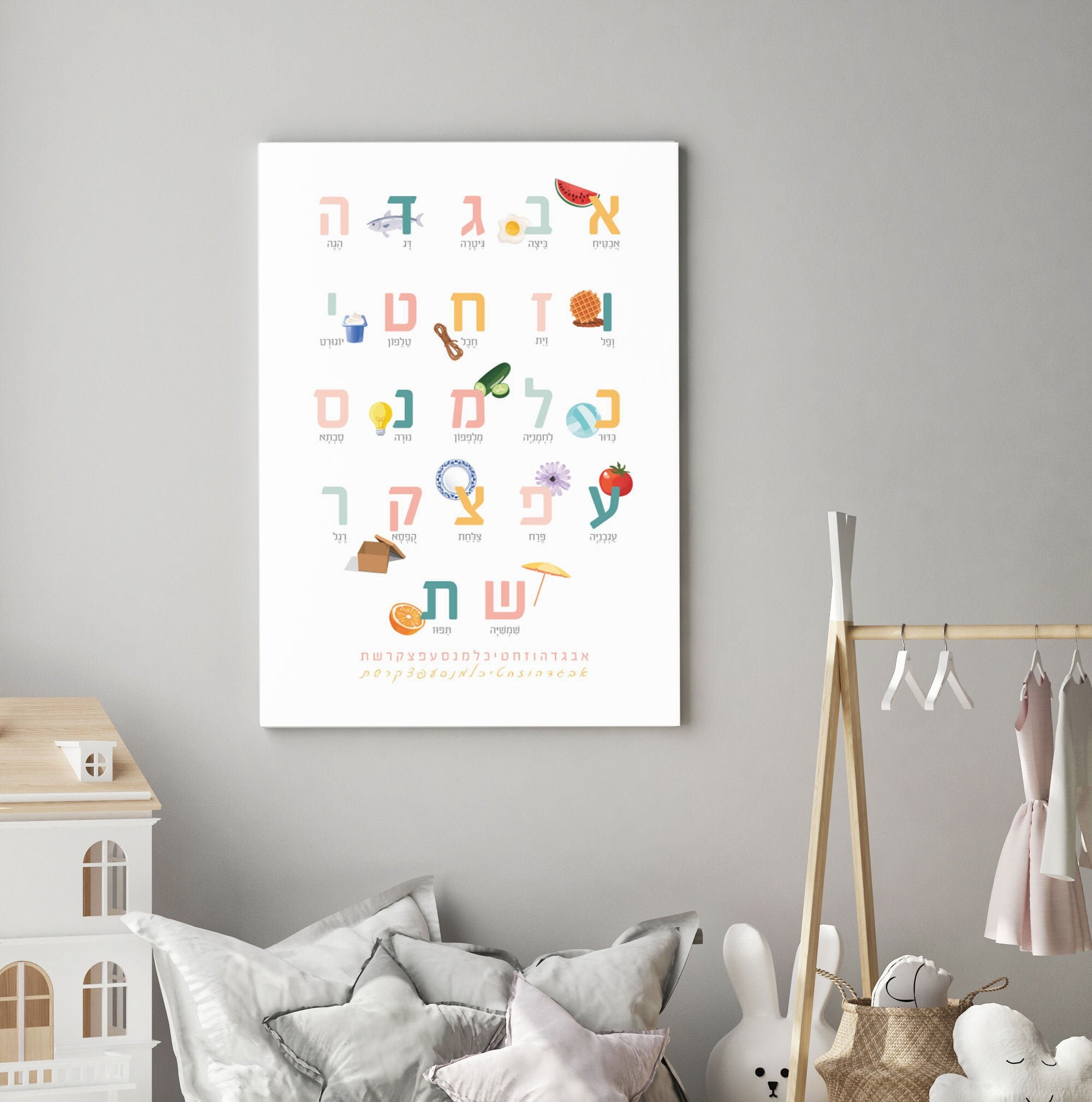The Hebrew Alphabet Poster Hebrew Letters Poster Learn - Etsy