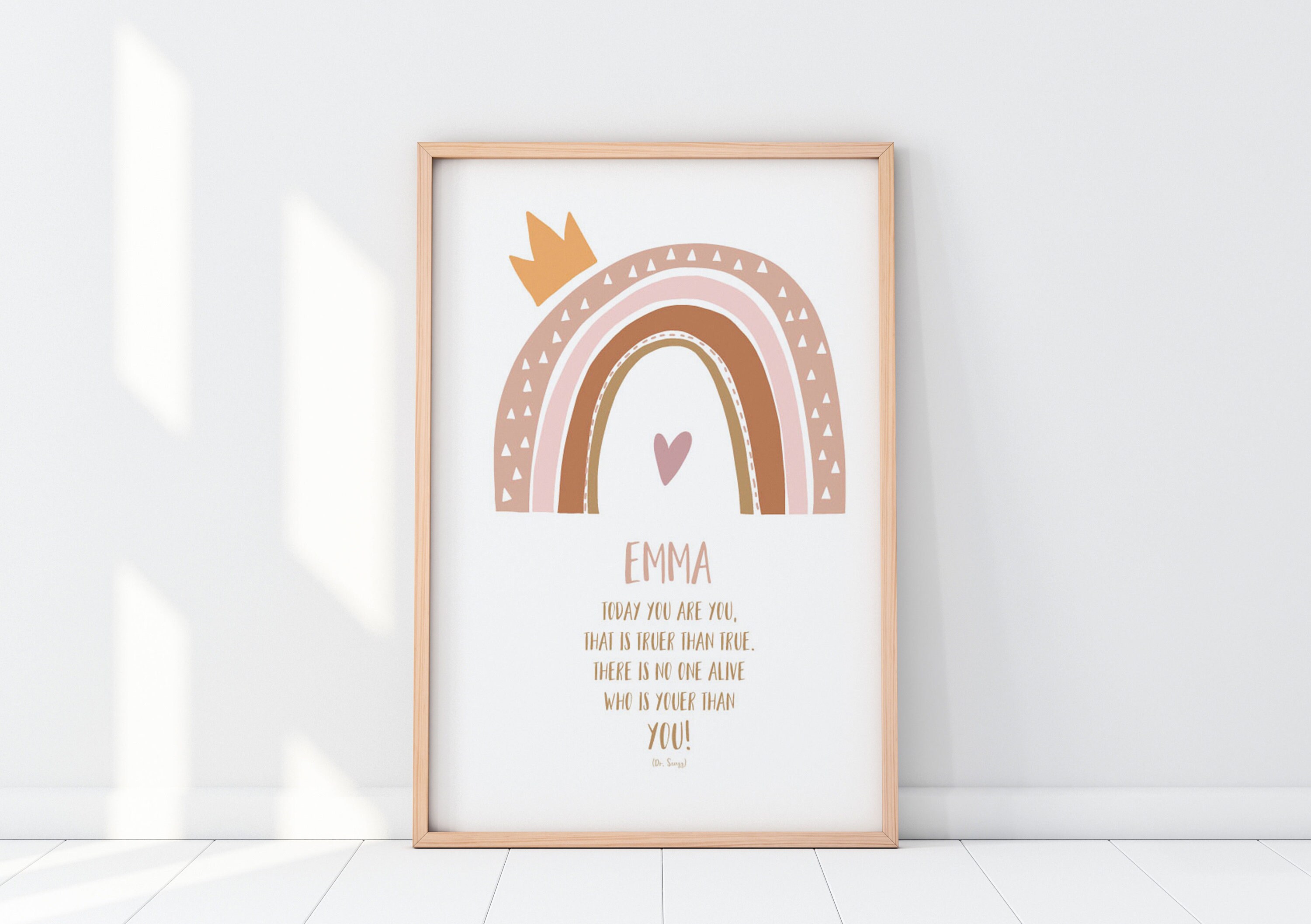 Kids Rainbow Wall Art, Personalized Nursery Poster , Customized Kids ...