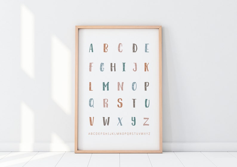 ABC Letters Wall Art, Rainbow Alphabet Poster, Printable Wall Art ...