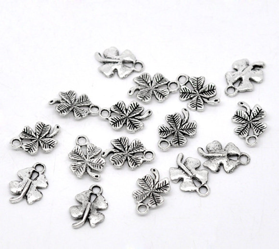 10 Silvertone Shamrock Charms 11 X 8mm (b55e) - Etsy