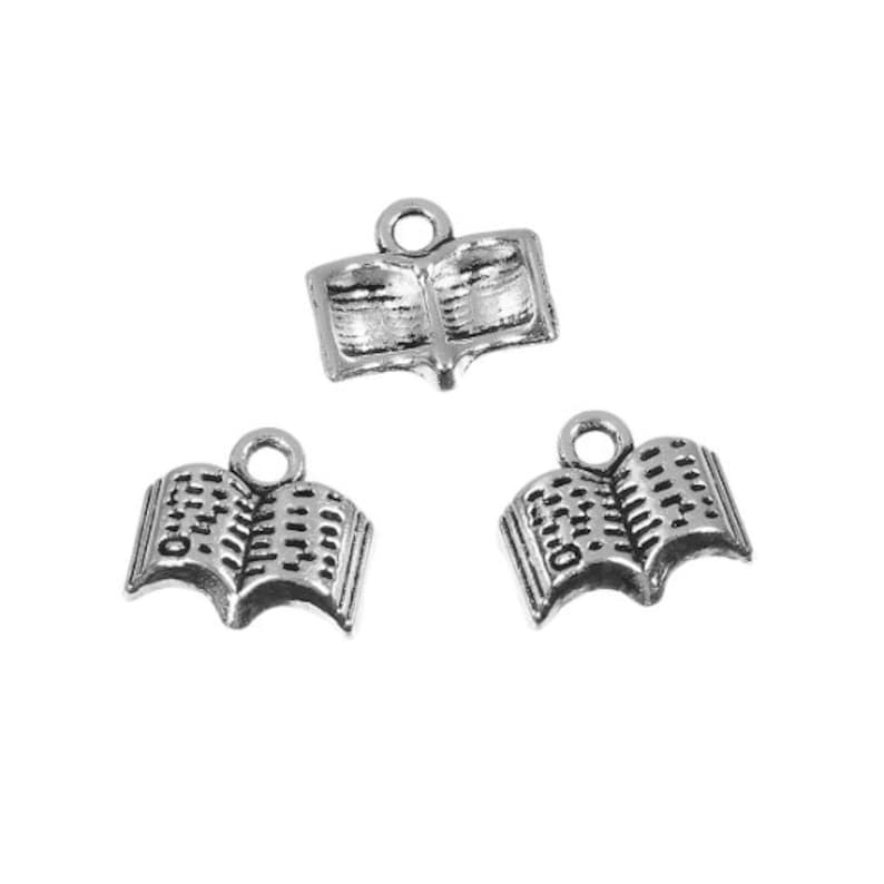10pc Antique Silver or Bronze Book Charms 12 X 11mm (b74c/80k) - Etsy