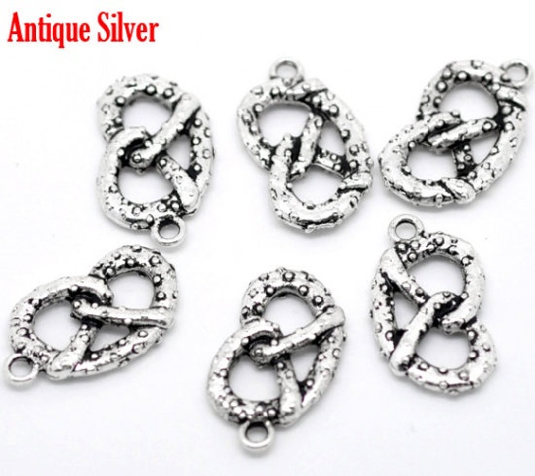 10 Silver Tone Metal Alloy Pretzel Charms 23x13mm (b185f) - Etsy