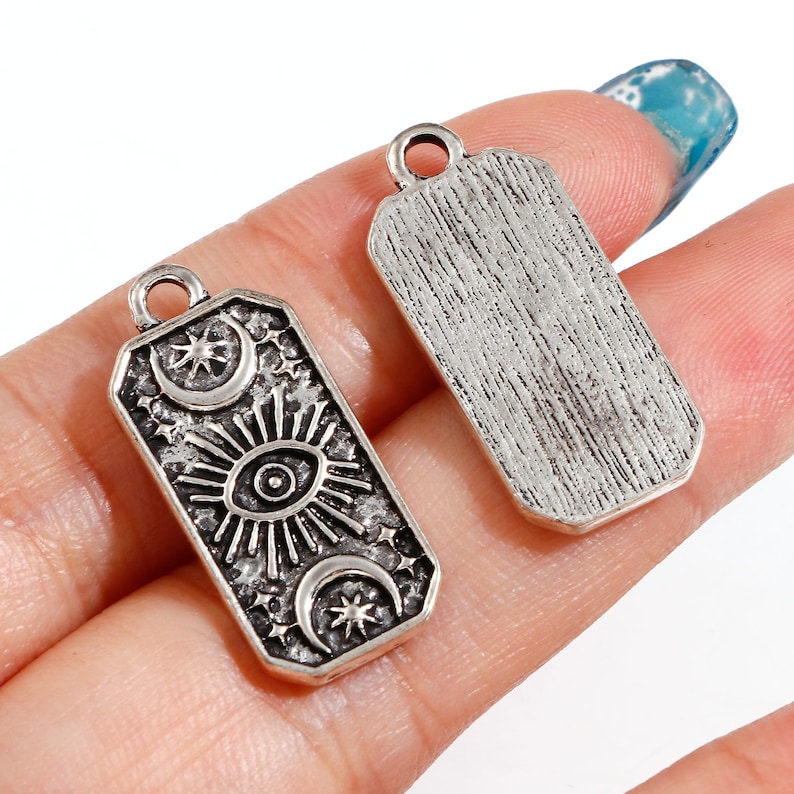 5 Antique Silver Half Moon Eye of Providence/ All-seeing Eye Charm ...