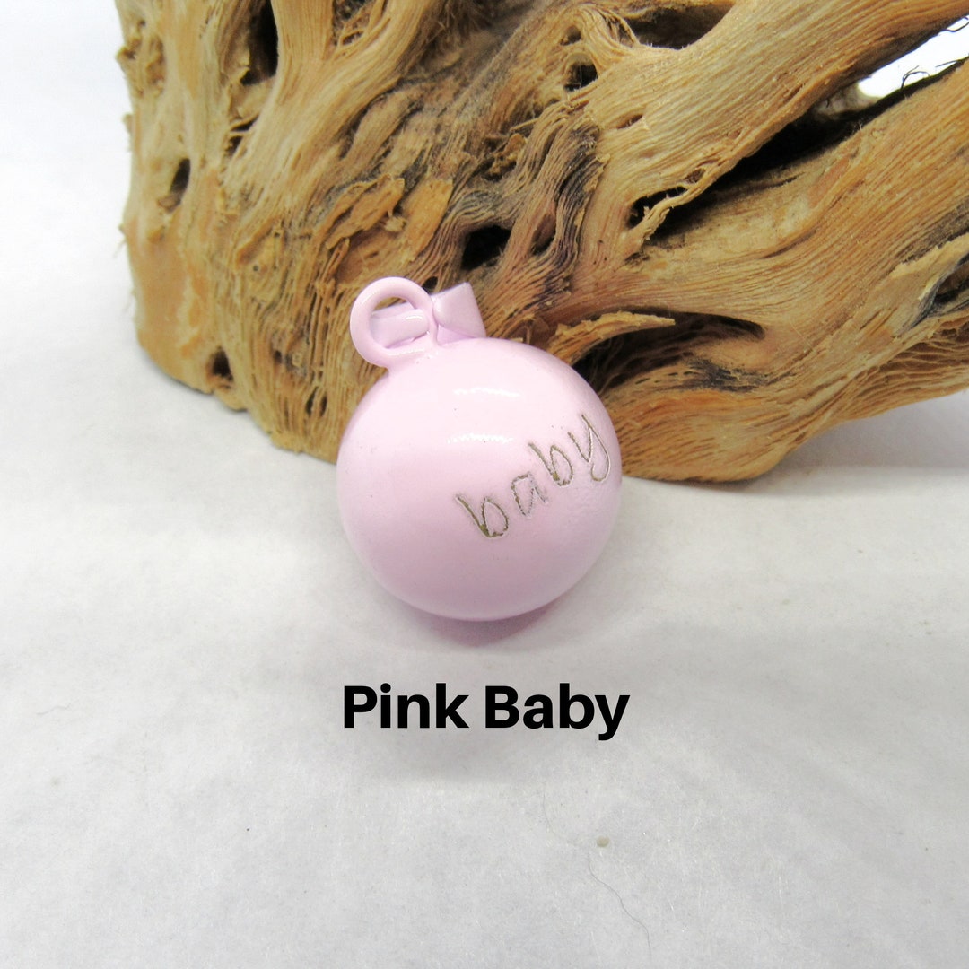 1 Copper Harmony Chime Ball Charm W/bail Round “baby in Pink” 21 X 16mm ...