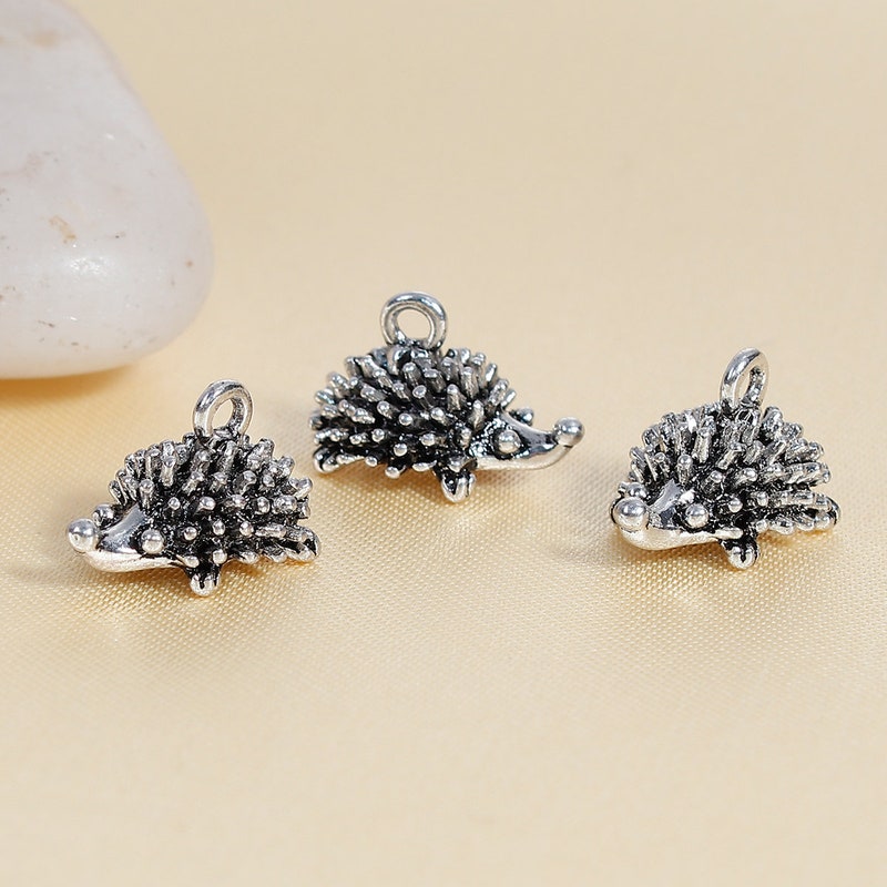 Hedgehog Metal Charm - Etsy