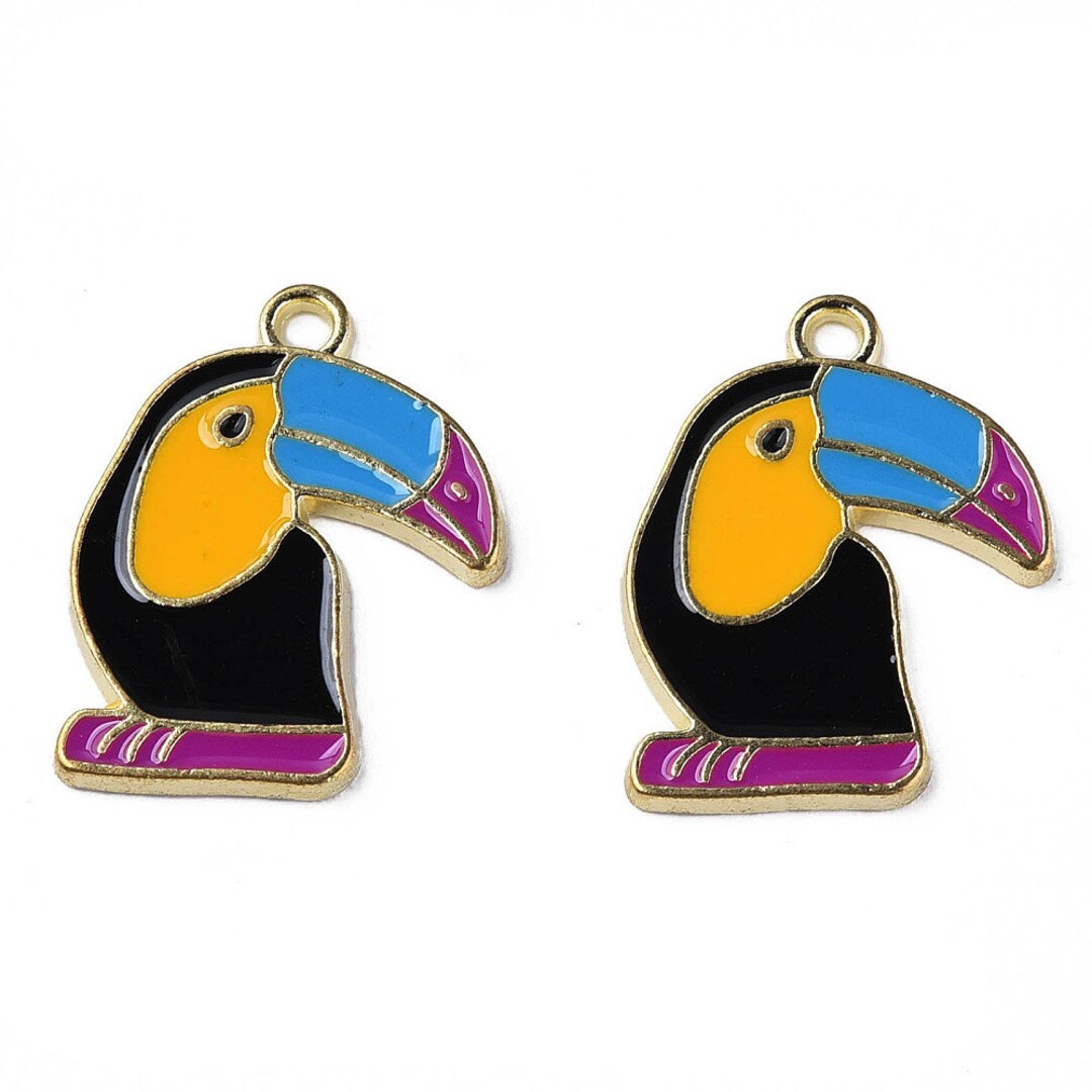 5 Gold Plated and Enamel Toucan Charms 20.5x16.5mm (b113h) - Etsy