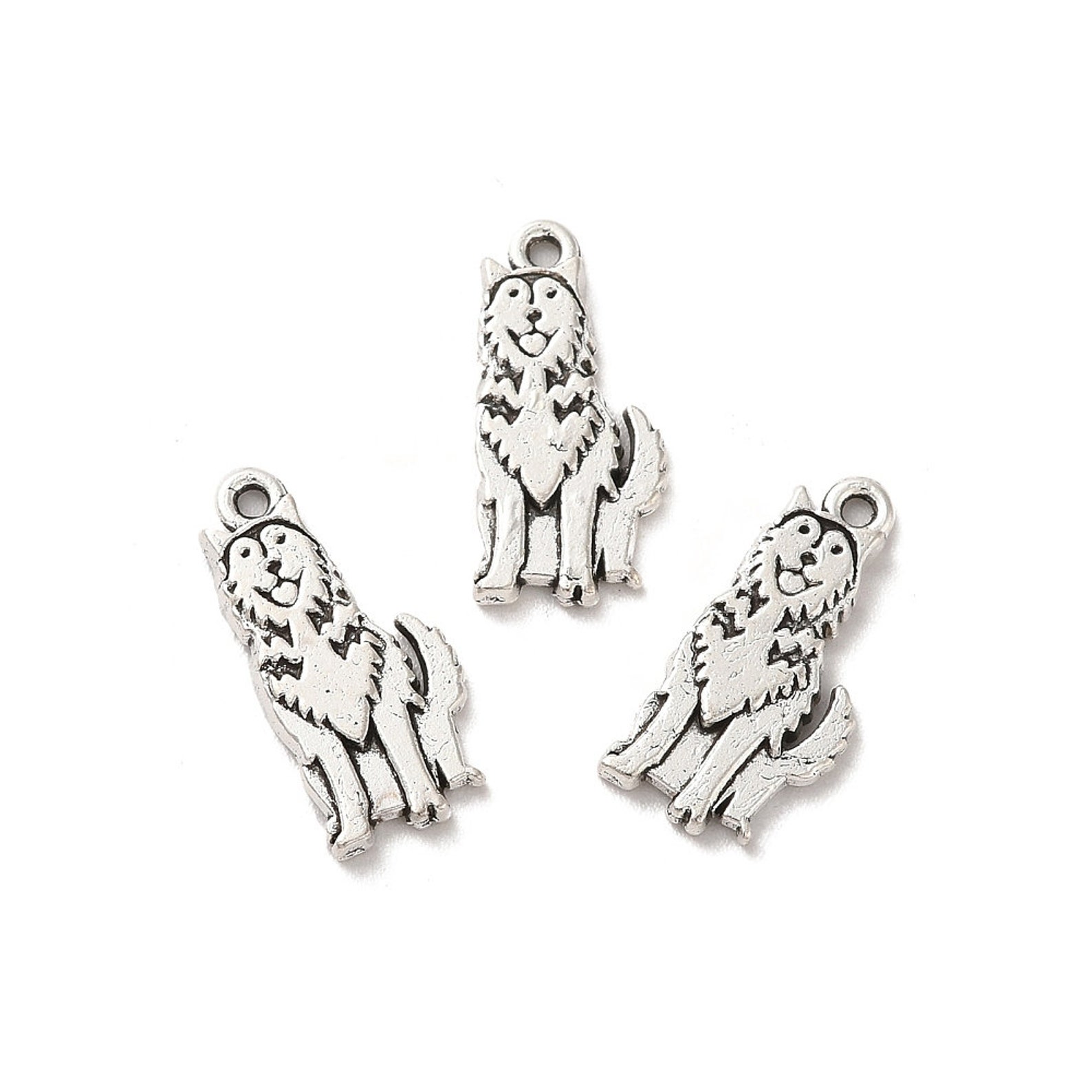 10 Antique Silver Metal Alloy Husky Dog Charms 17x8mm (b201f) - Etsy