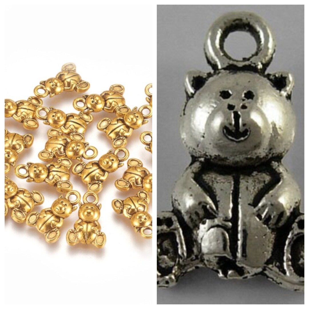 Choice of Color Metal Alloy Teddy Bear Charms 10x5mm - Etsy