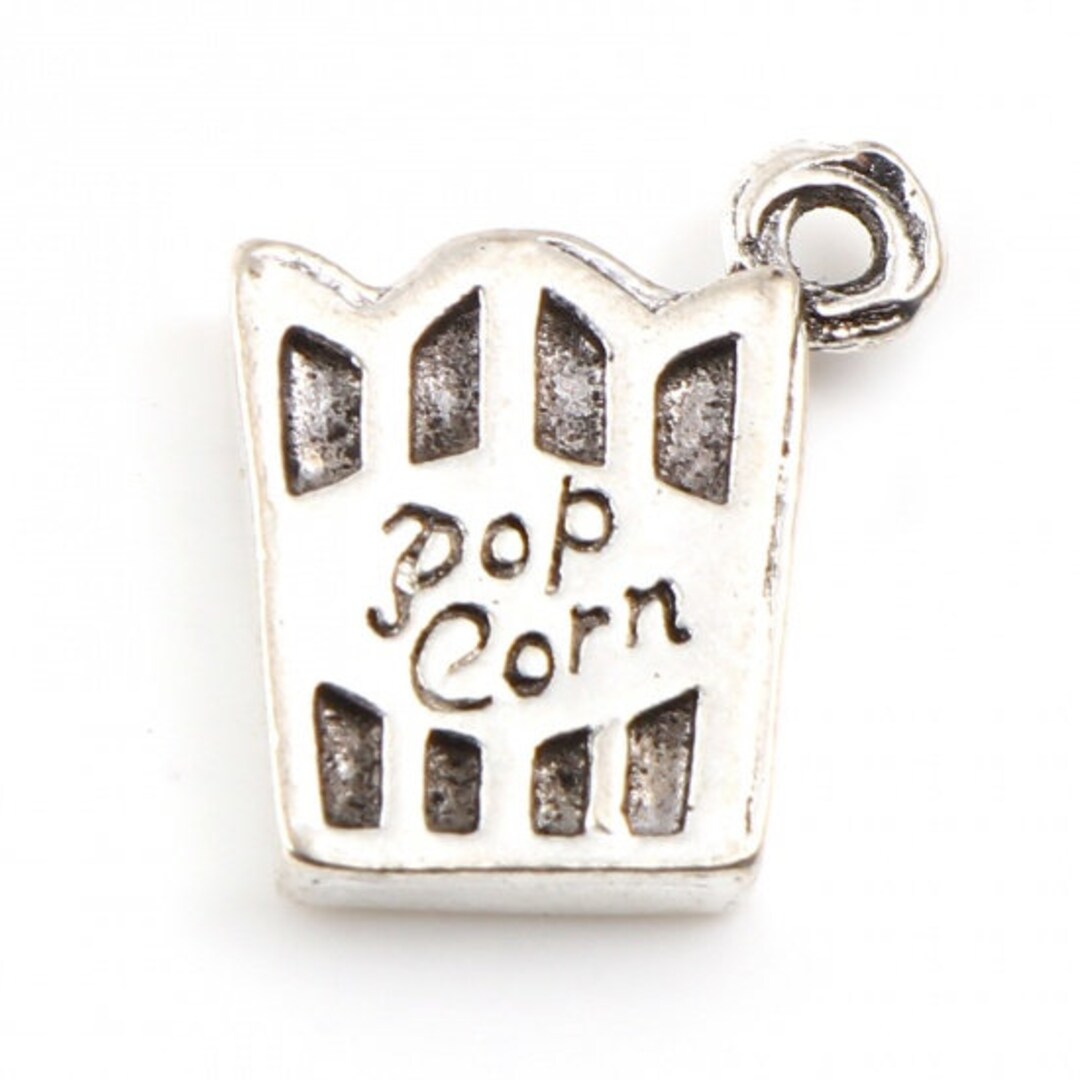 5 Silver Tone Metal Alloy Popcorn Charms 15x14mm (b195n) - Etsy