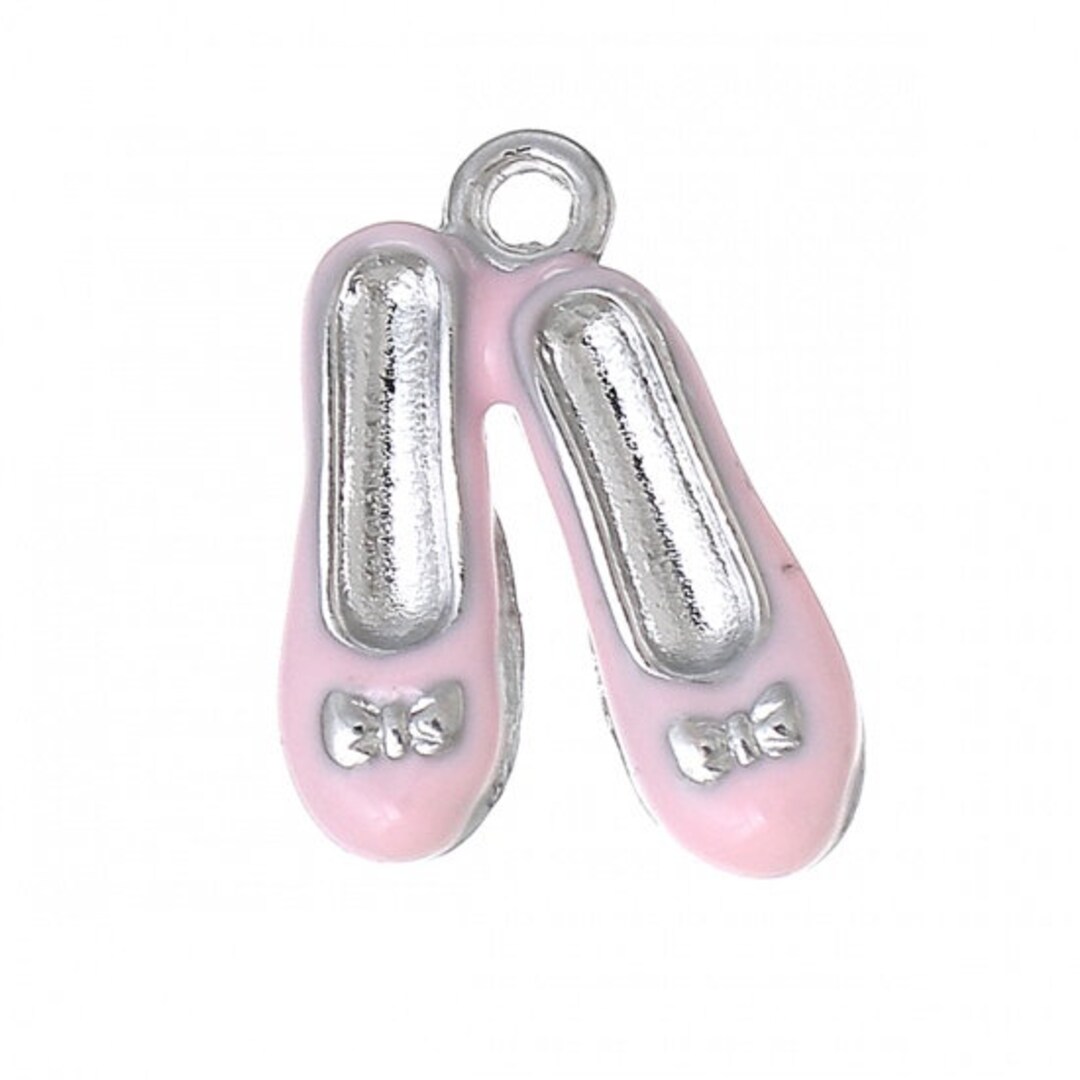 5 Silver Tone & Pink Enamel Metal Alloy Shoe Charms 19x14mm (b173c) - Etsy