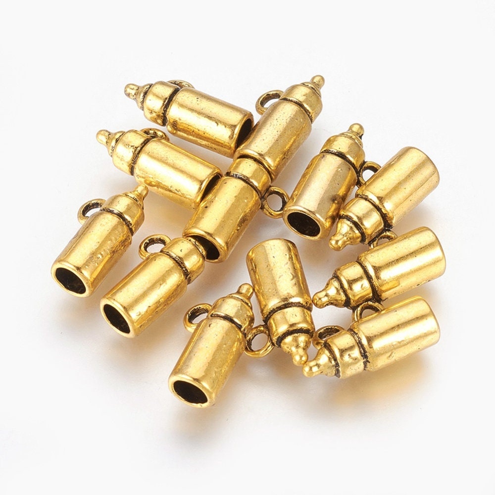 10 Antique Gold Metal Alloy Baby Bottle Pendant/charms 16x6mm (b96o) - Etsy