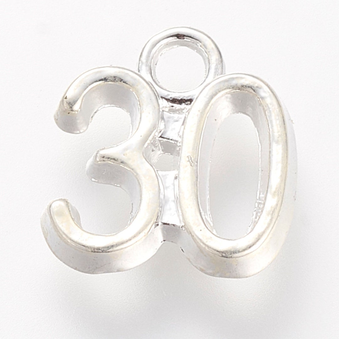 10 Silver Plated Number 30 Charm/pendants 11mm X 10mm (b177f) - Etsy