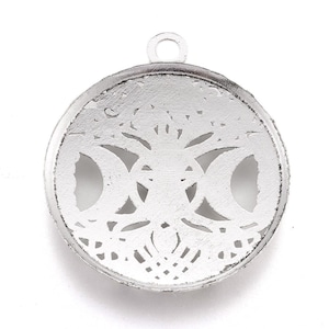Antique Gold or Silver Tone Triple Moon Goddess Pendants 39x34mm (b195i ...