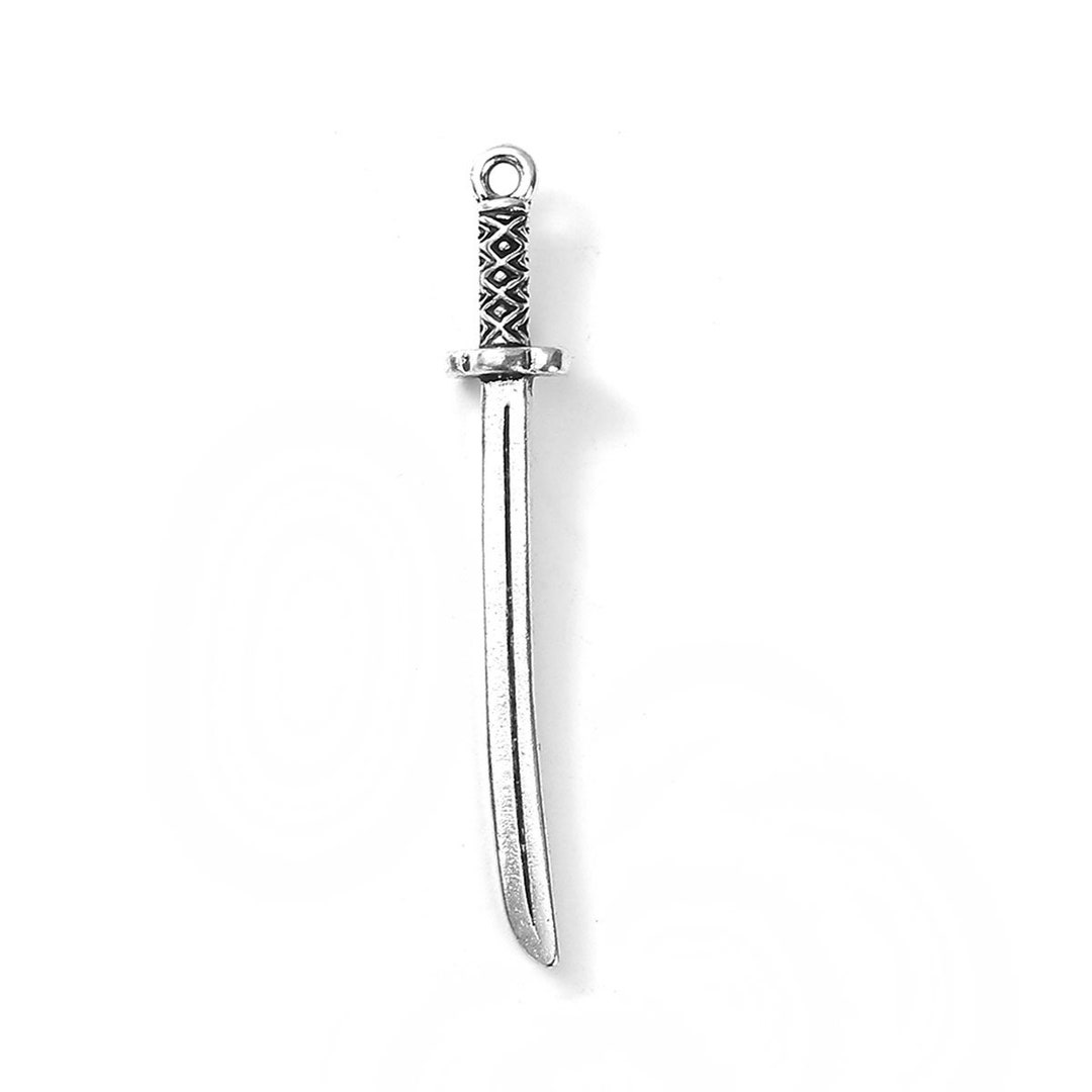 5 Silver Tone 3D Metal Alloy Sword Charms 50 X 8mm (b50f) - Etsy