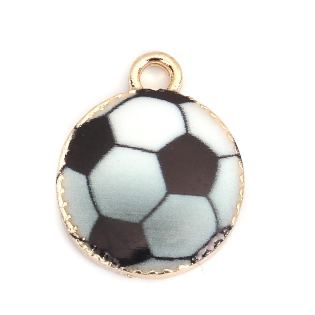 5 KC Gold Plated & Enamel Alloy Soccer/football Charm/pendants 15mm X ...