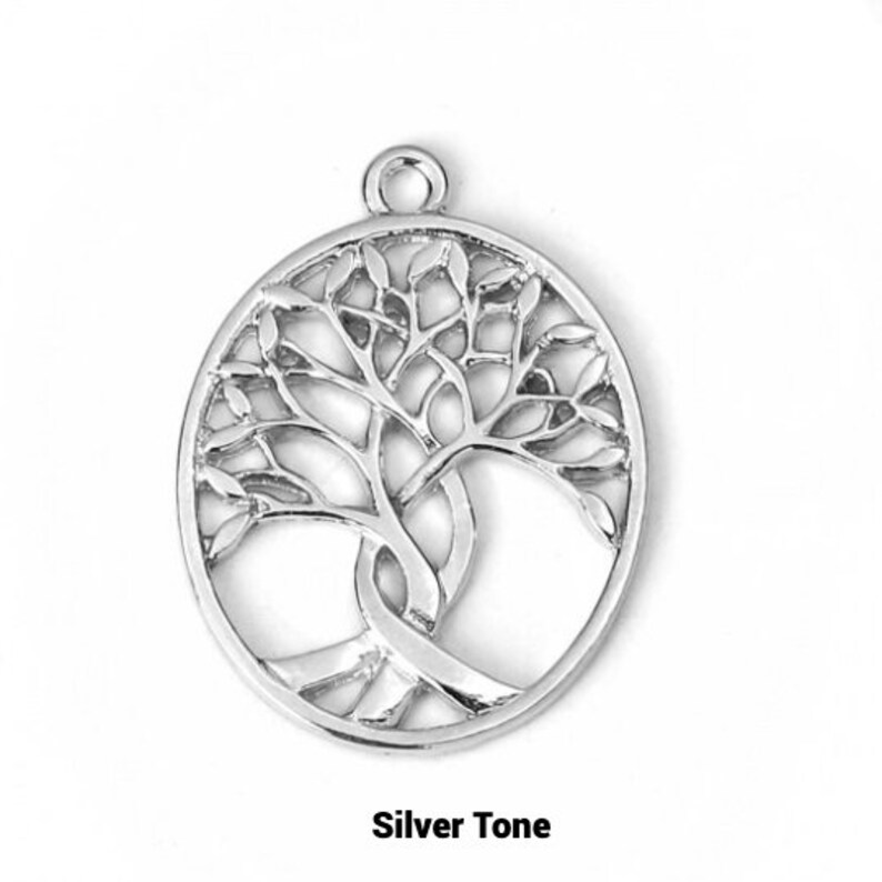 5 Choice of Color Metal Alloy Oval Tree of Life Pendants 31x24mm - Etsy