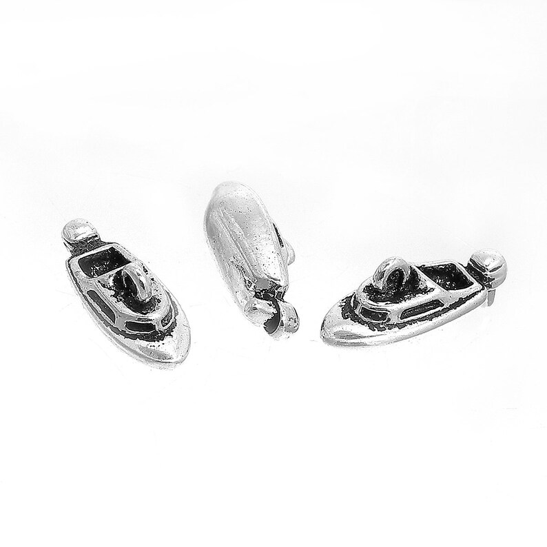 5 Antique Silver Metal Alloy 3 Boat/cabin Cruiser Charms 20x8mm (b125h ...