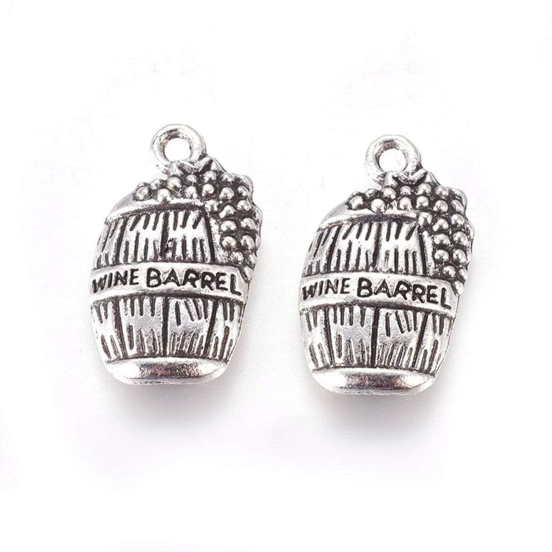 10 Silver Tone Metal Alloy Wine Barrel Charms 19x11mm (b182c) - Etsy