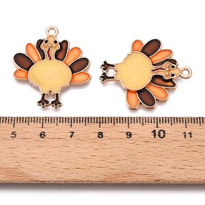 5 Gold Plated & Enamel Turkey Charms 33 X 29.5mm (b212b) - Etsy