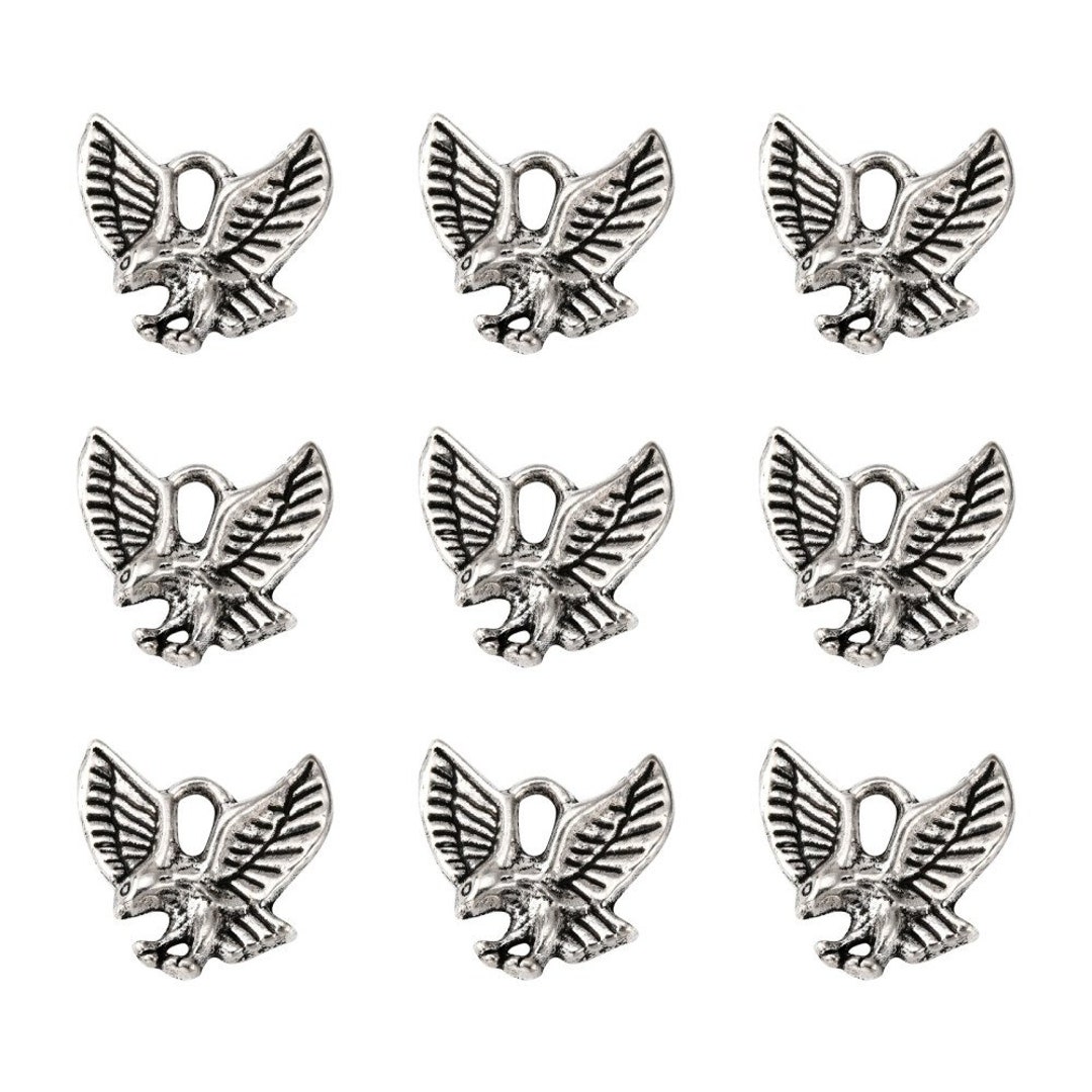 20 Antique Silver Tone Eagle/hawk Charms 13mm X 13mm (b191h) - Etsy