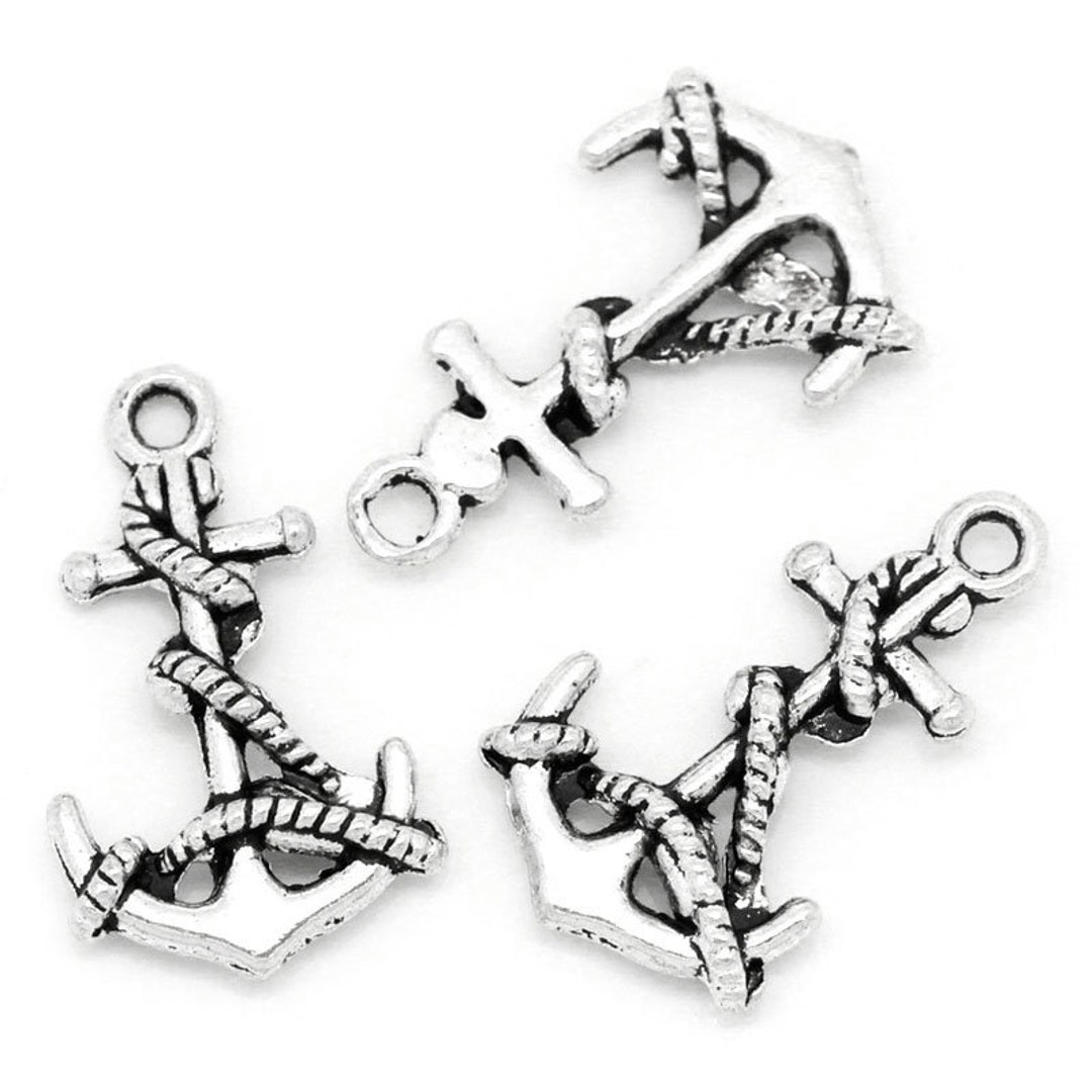 10 Silvertone Anchor Charms 19 X 11mm (b41k) - Etsy