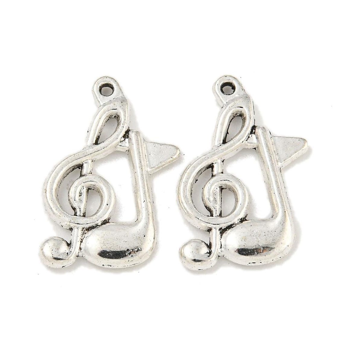 10 Antique Silver Musical Note Charms 20.5x13mm (b211h) - Etsy