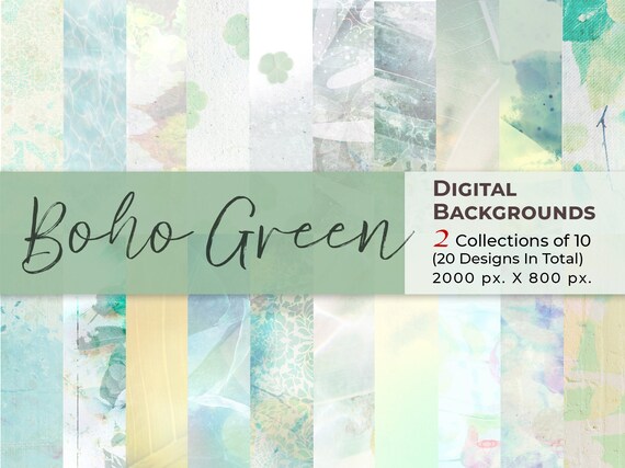 Summer Background Sets Boho Style Green Background Texture - Etsy