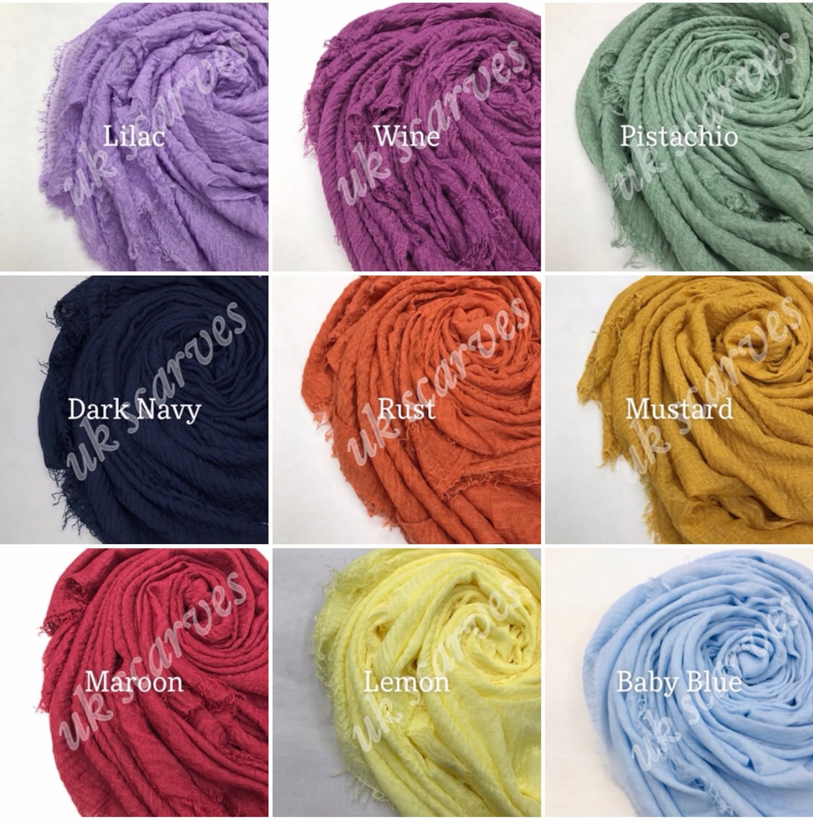 New Style Crinkle Scarf Hijab Plain Maxi Headscarf Crimp Scarves Shawl ...