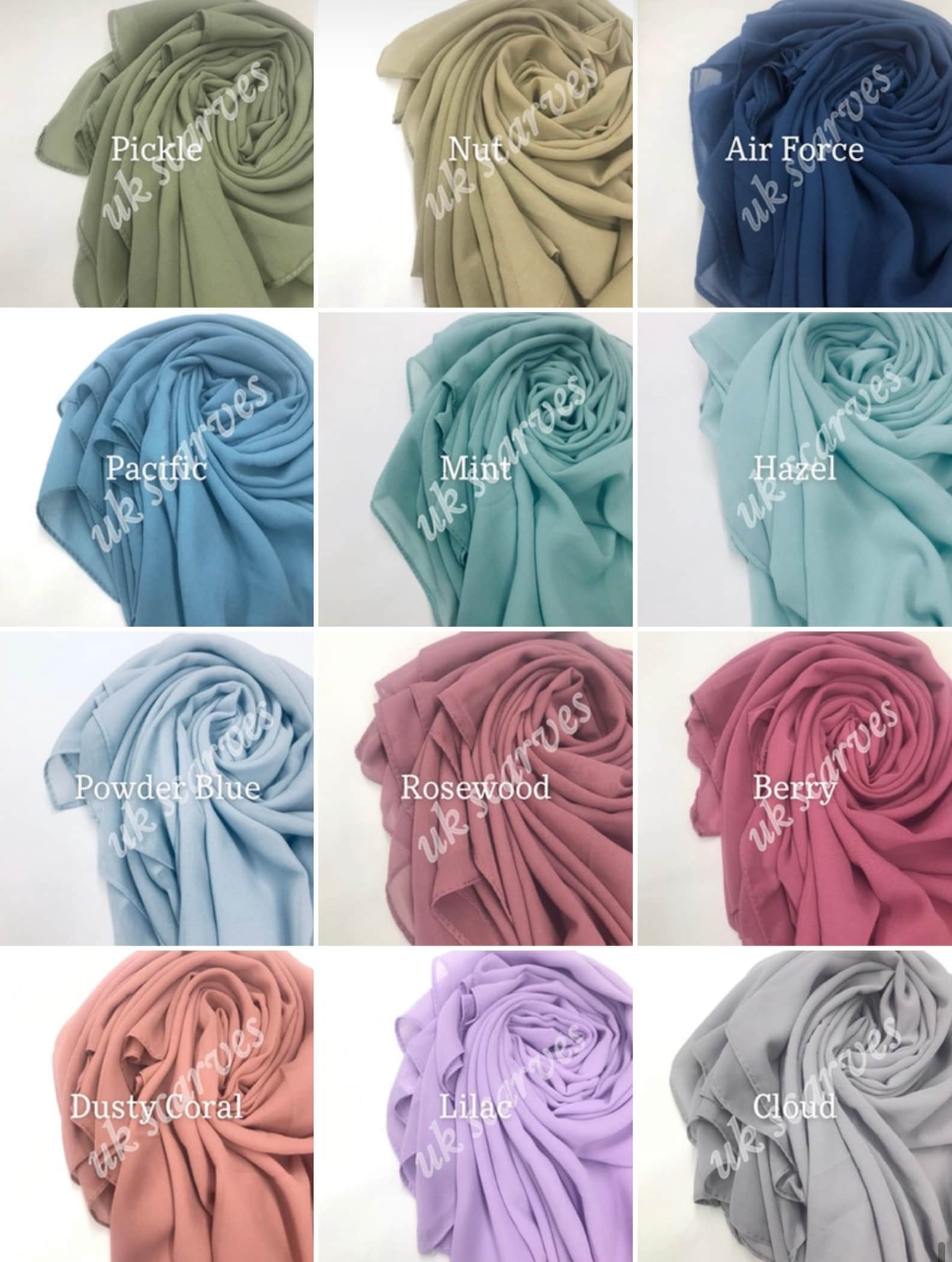 Chiffon Scarf Hijab Soft High Quality Sarong Shawl Maxi Plain - Etsy