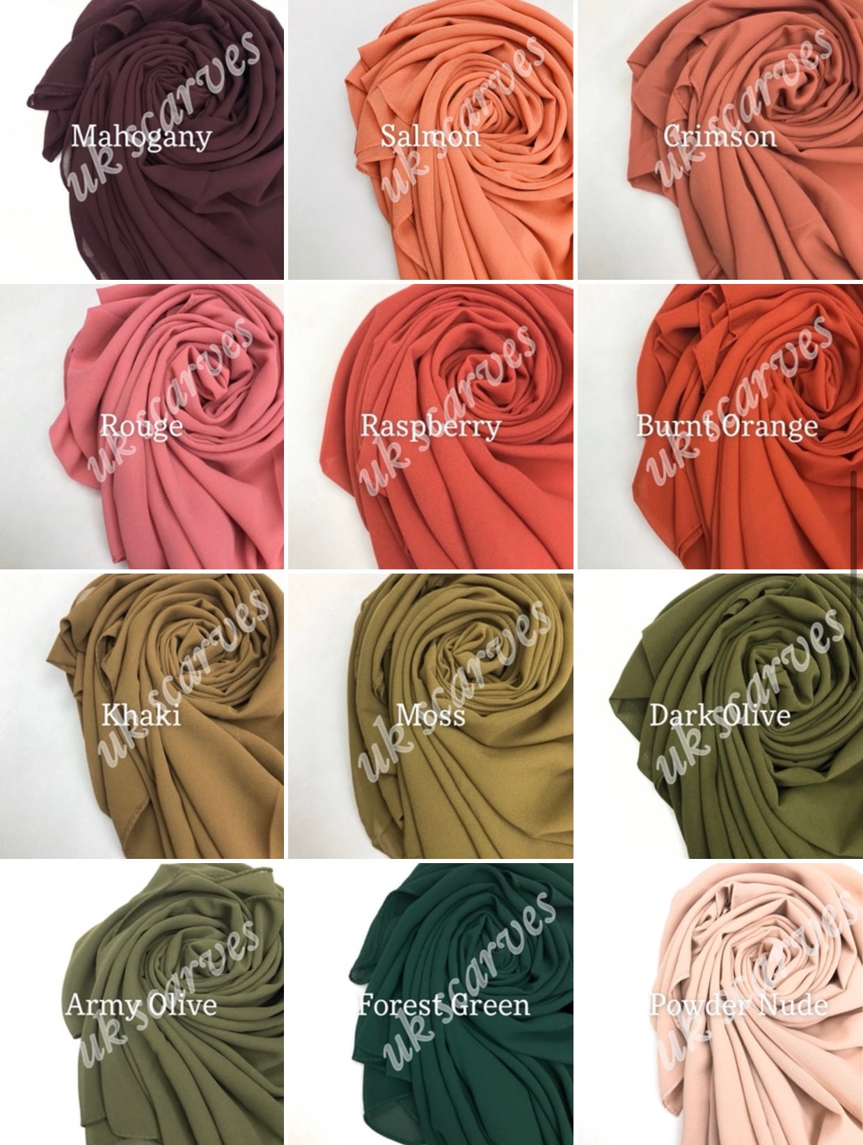 Chiffon Scarf Hijab Soft High Quality Sarong Shawl Maxi Plain - Etsy