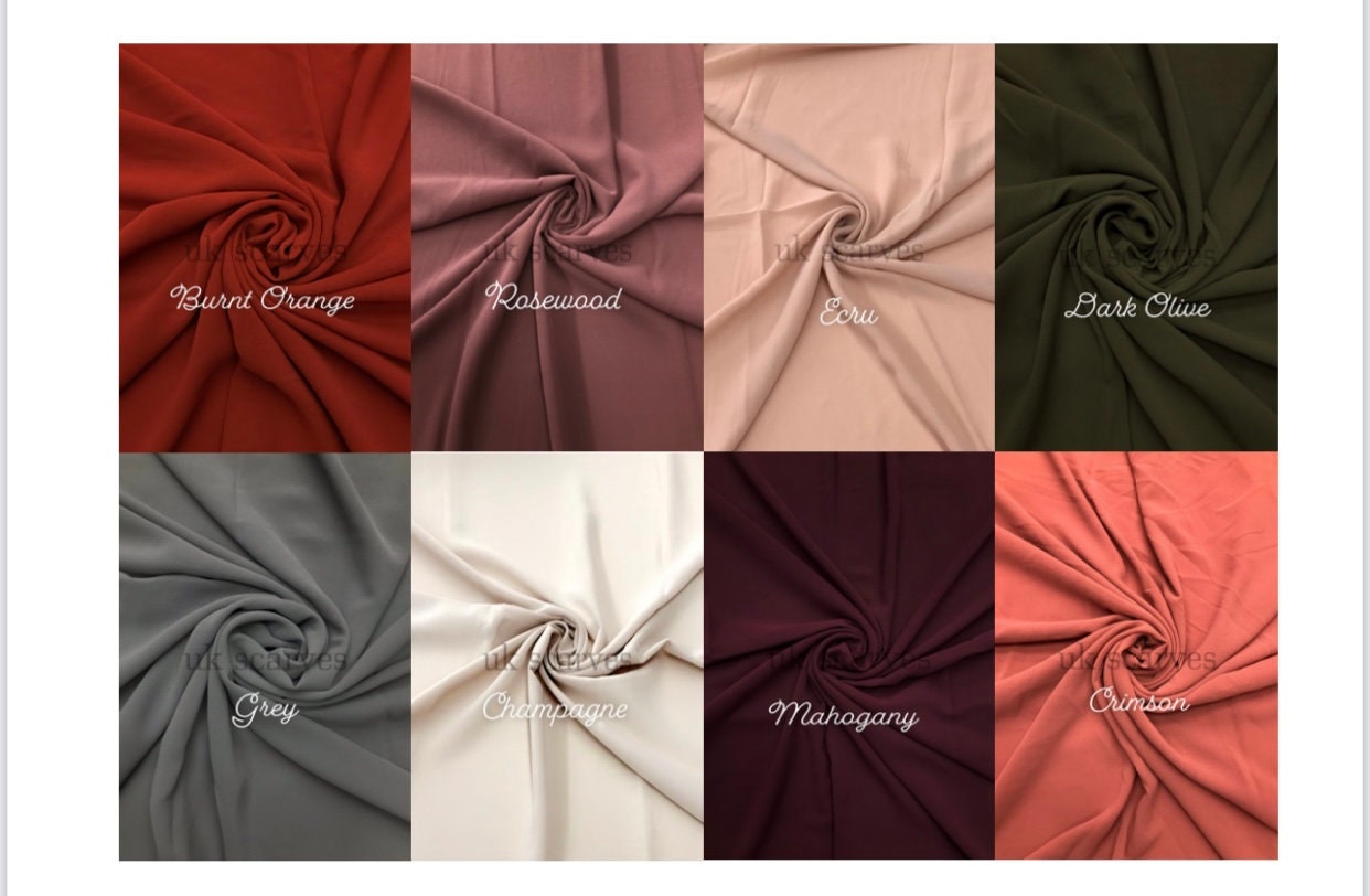 New Extra Large Premium CHIFFON MAXI Plain Hijab Scarf - Etsy UK