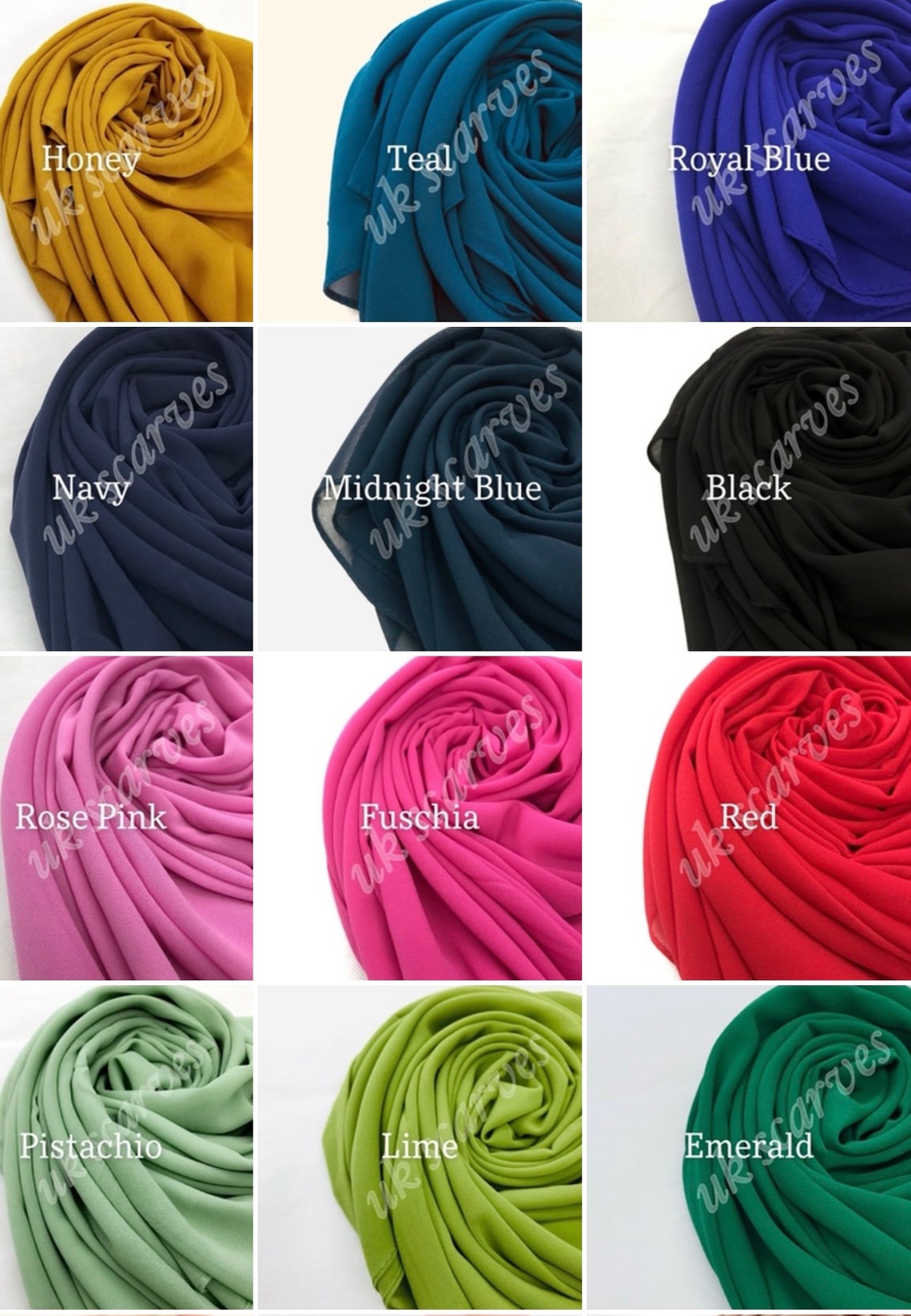 Chiffon Scarf Hijab Soft High Quality Sarong Shawl Maxi Plain - Etsy