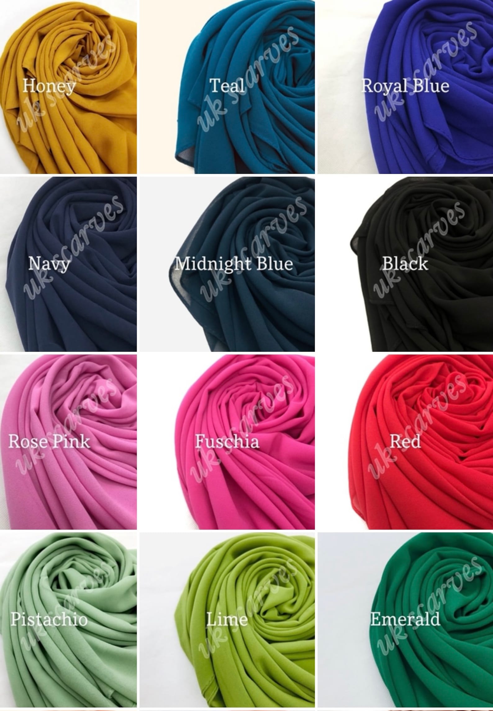Chiffon Scarf Hijab Soft High Quality Sarong Shawl Maxi Plain - Etsy