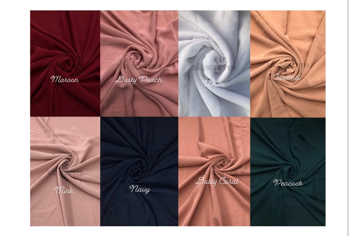 New Extra Large Premium CHIFFON MAXI Plain Hijab Scarf - Etsy UK
