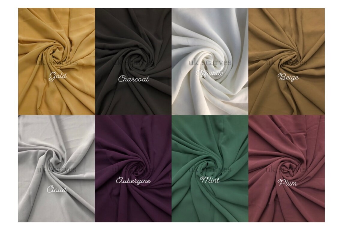 New Extra Large Premium CHIFFON MAXI Plain Hijab Scarf - Etsy UK