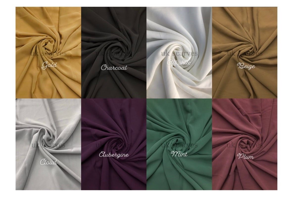 New Extra Large Premium CHIFFON MAXI Plain Hijab Scarf - Etsy UK